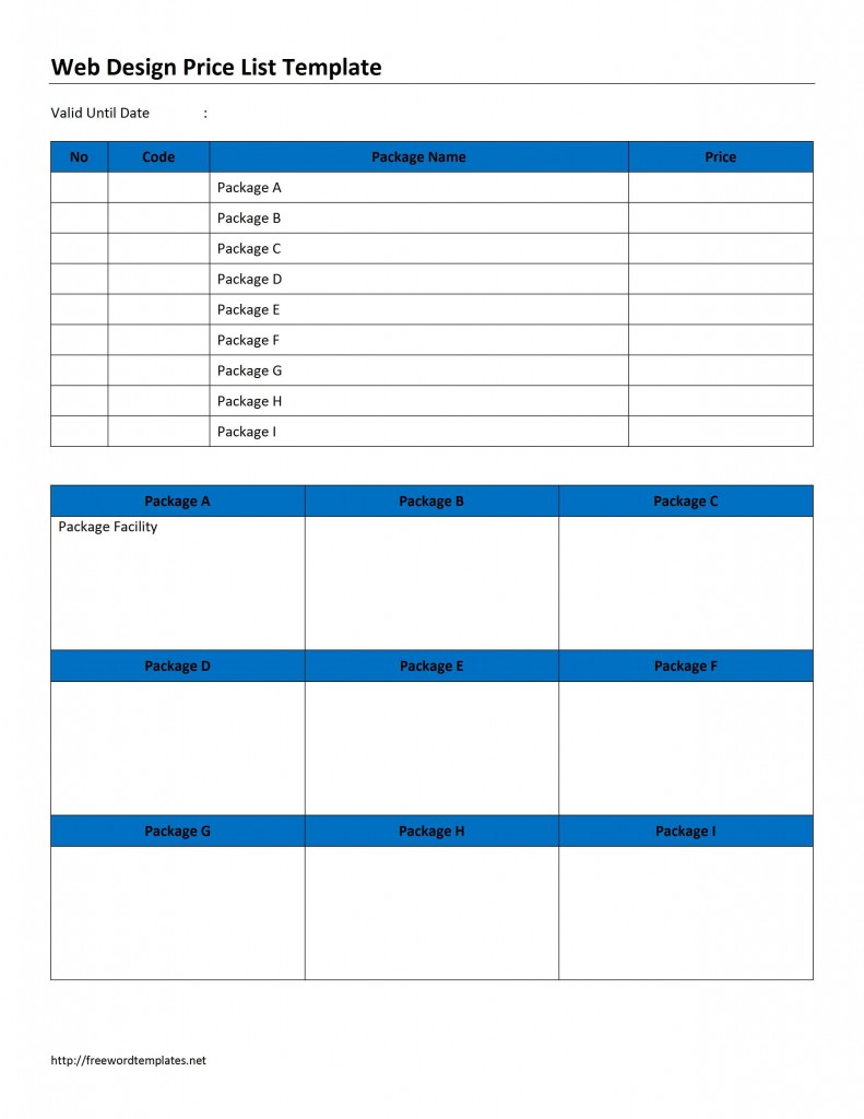 Price List Archives WORDTEMPLATES