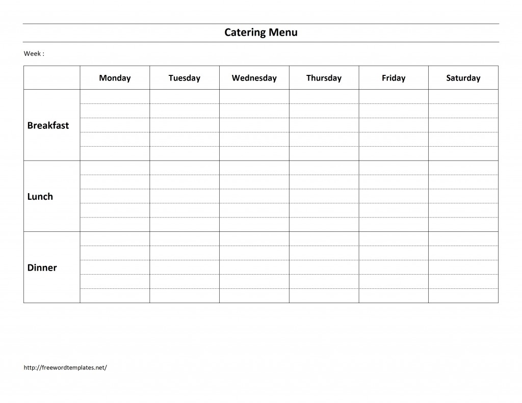 Catering Menu Template