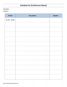Conference Schedule Template