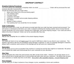 Drop Ship Contract Template