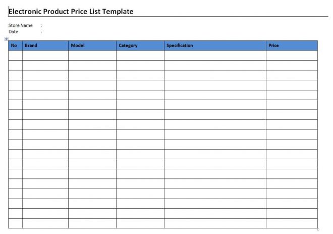 4 Useful Price List Templates for Selling Electronic Devices and Gadgets