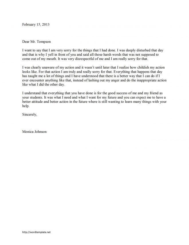 apology letter to teacher Archives - WORDTEMPLATES.net