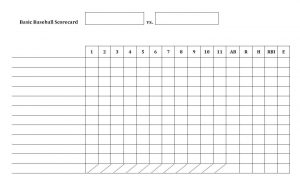 Baseball Scorecard Template